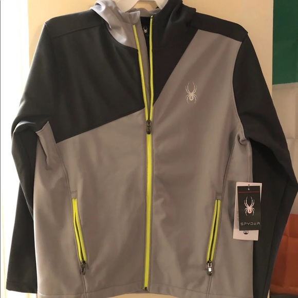 Spyder | Jackets & Coats | Spyder Medium Grayneon Yellow Jacket | Poshmark